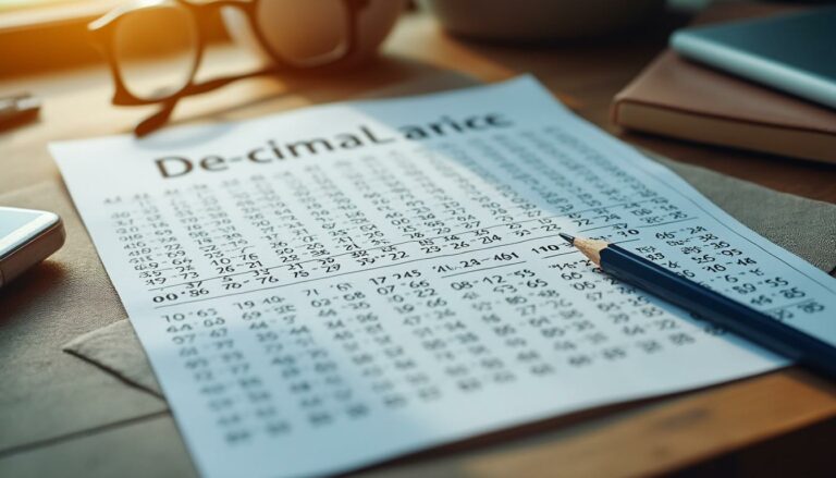 Un tableau decimal à imprimer : votre allié pour maîtriser les chiffres