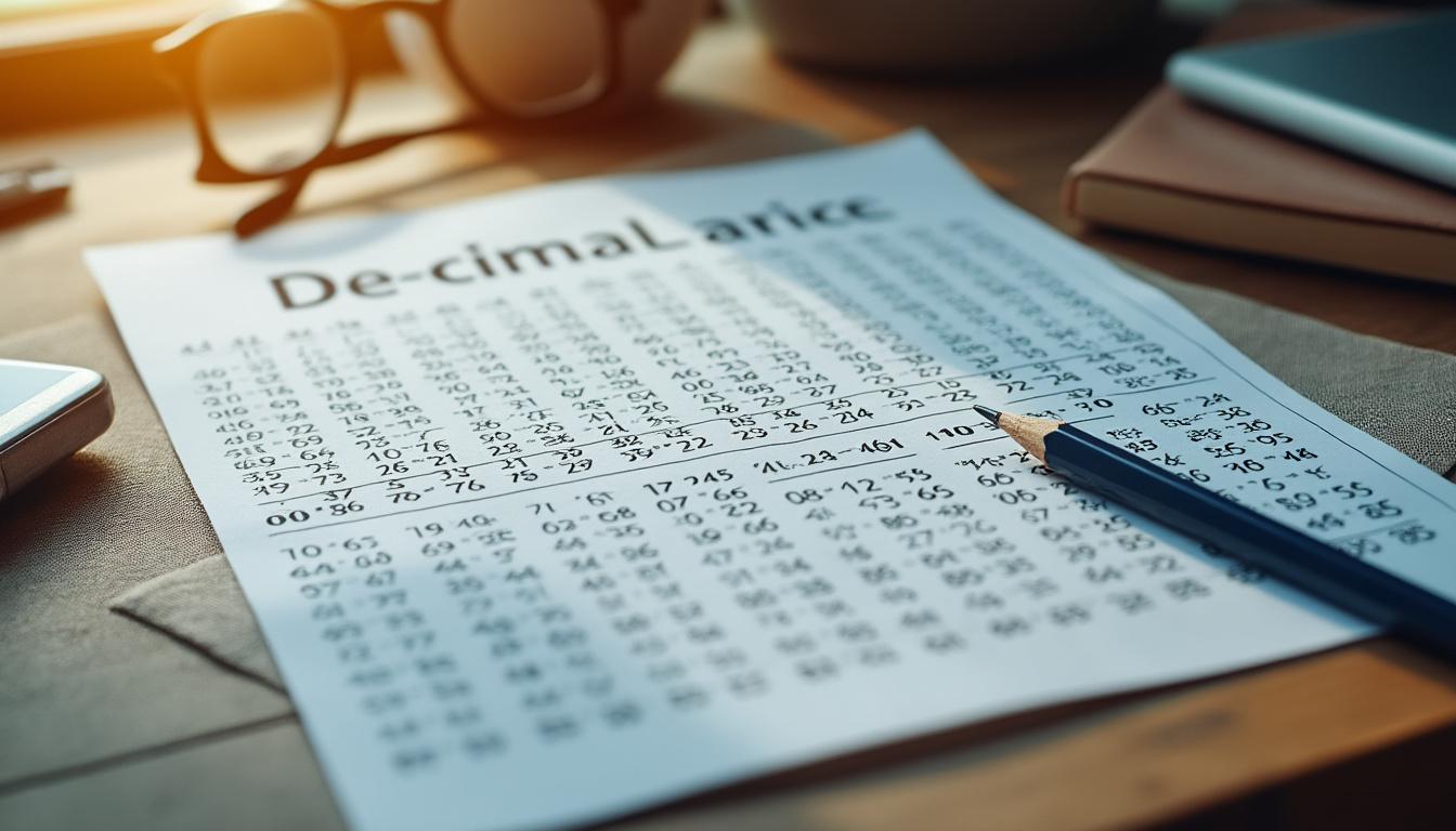 Un tableau decimal à imprimer : votre allié pour maîtriser les chiffres
